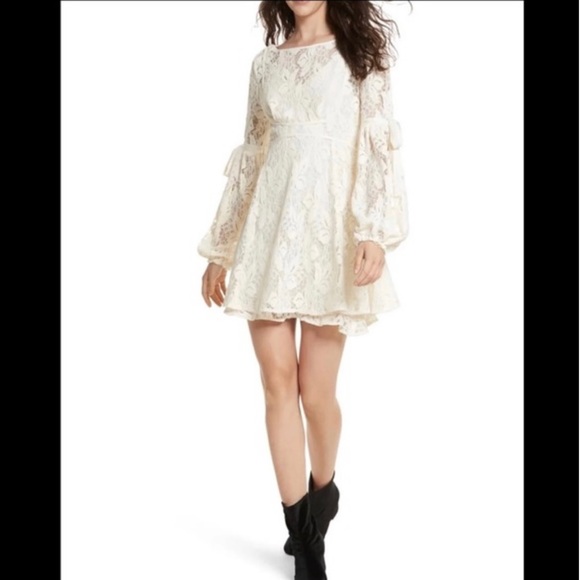 Free People | Dresses | Free People Cream Victorian Lace Bell Dress ...